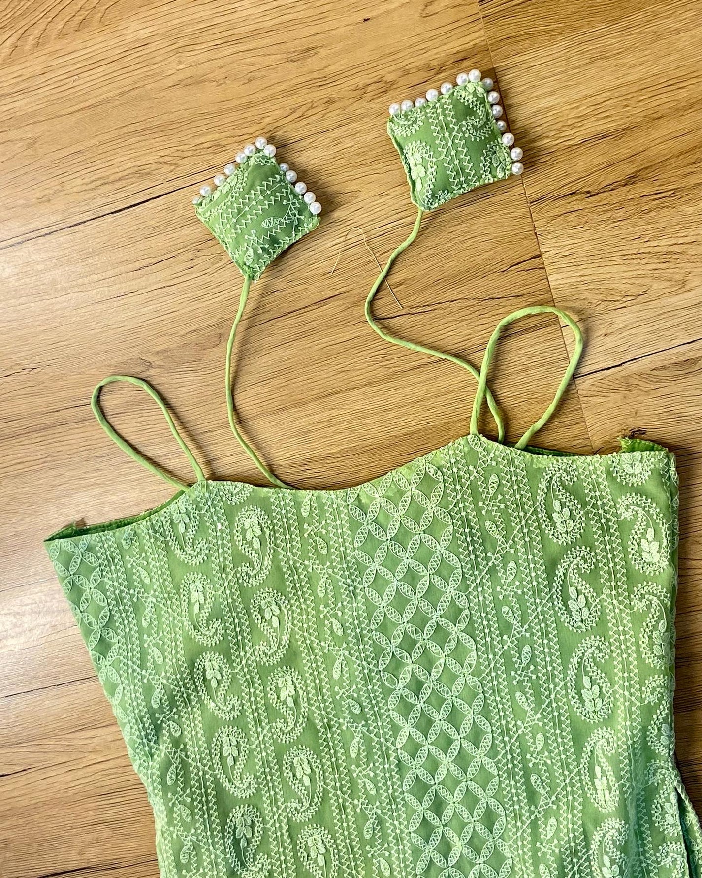 NOODLE STRAP PEARL TASSEL KURTI – blissbysiddhi